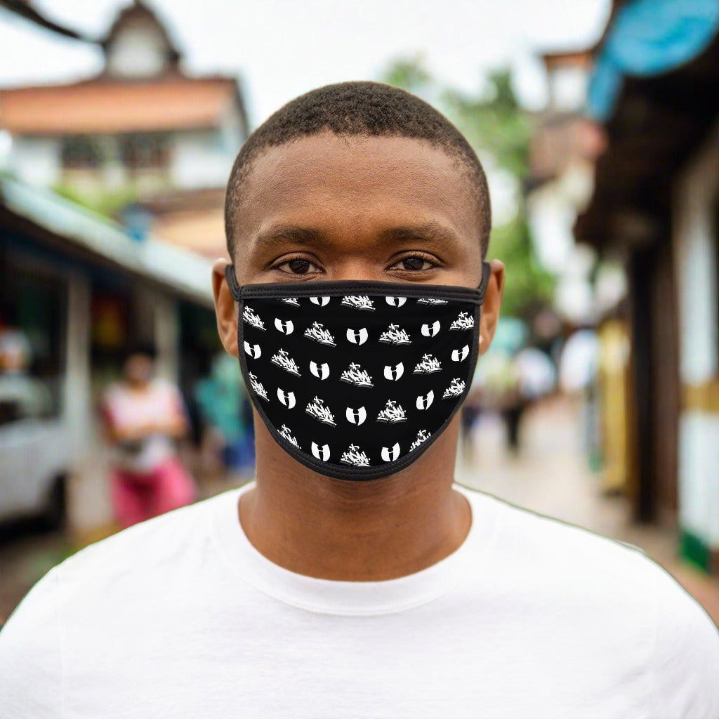 HRMI White Tag Logo Mixed-Fabric Face Mask – Diamondz Original Clothing