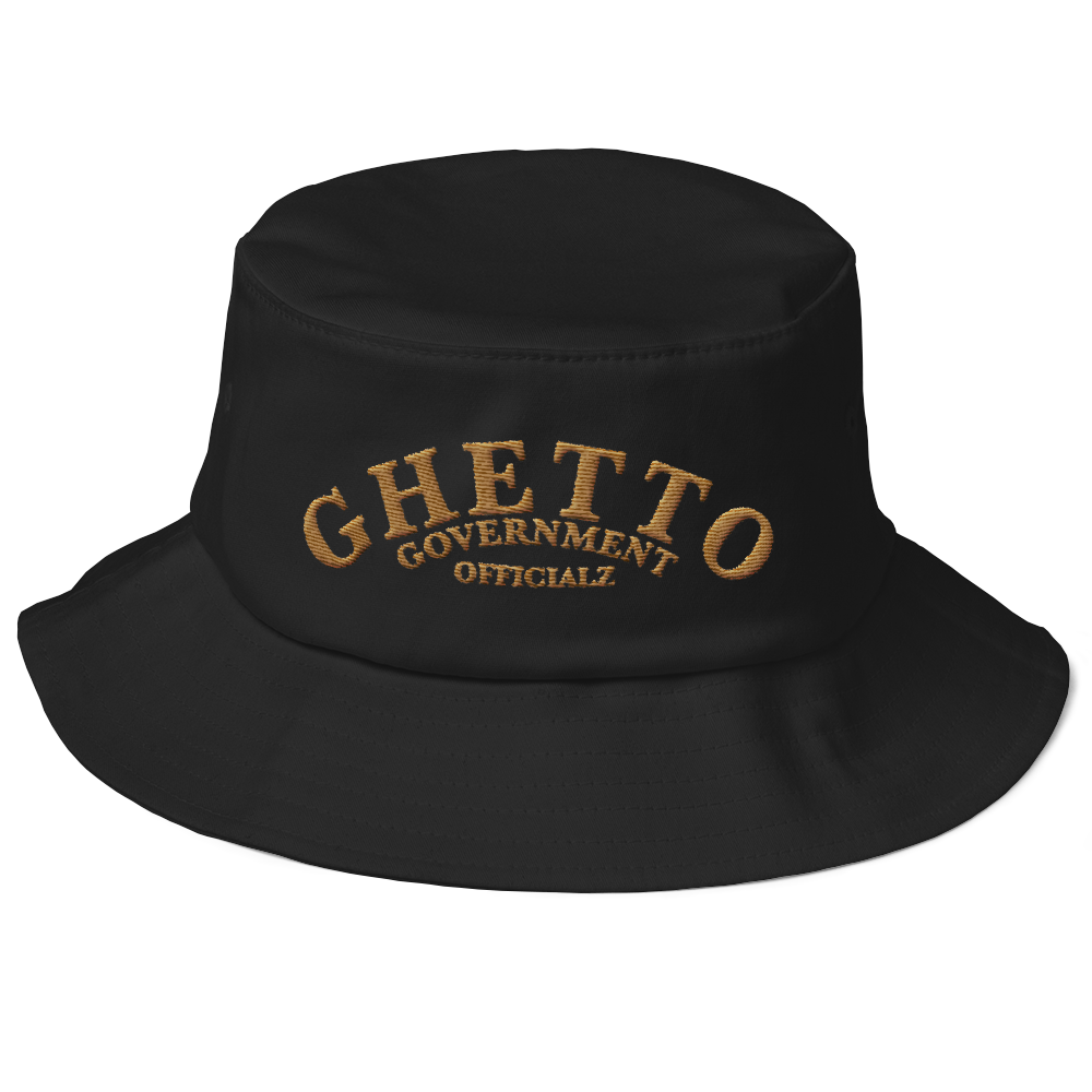 Ghetto Gov't Officialz Gold Embroidered Flex Fit Old School Bucket Hat ...